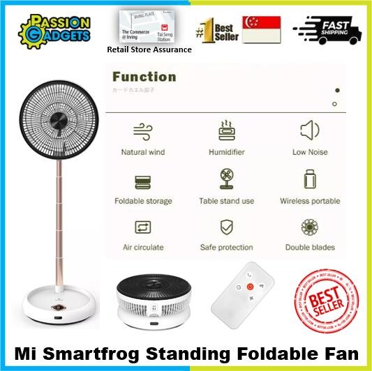 MI Smartfrog Standing Foldable fan portable desk wireless smart frog ...