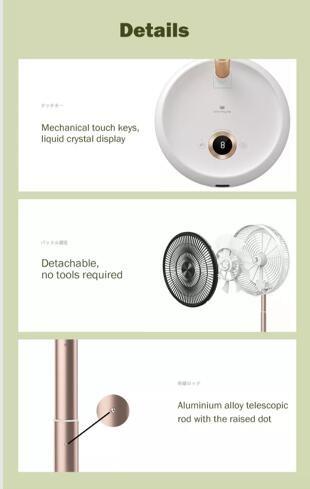 MI Smartfrog Standing Foldable fan portable desk wireless smart frog ...