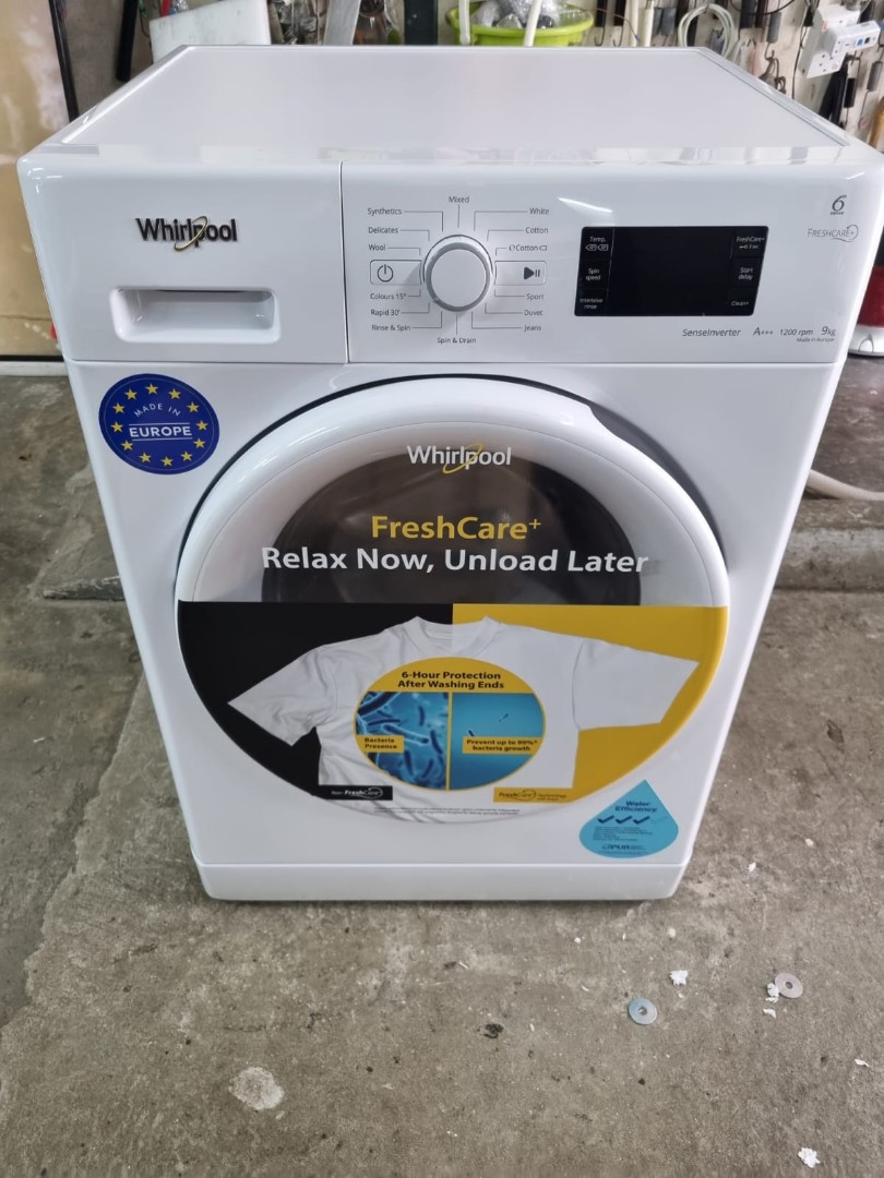 Whirlpool 9kg front load Washing machine Model: FWG91284W, TV & Home ...