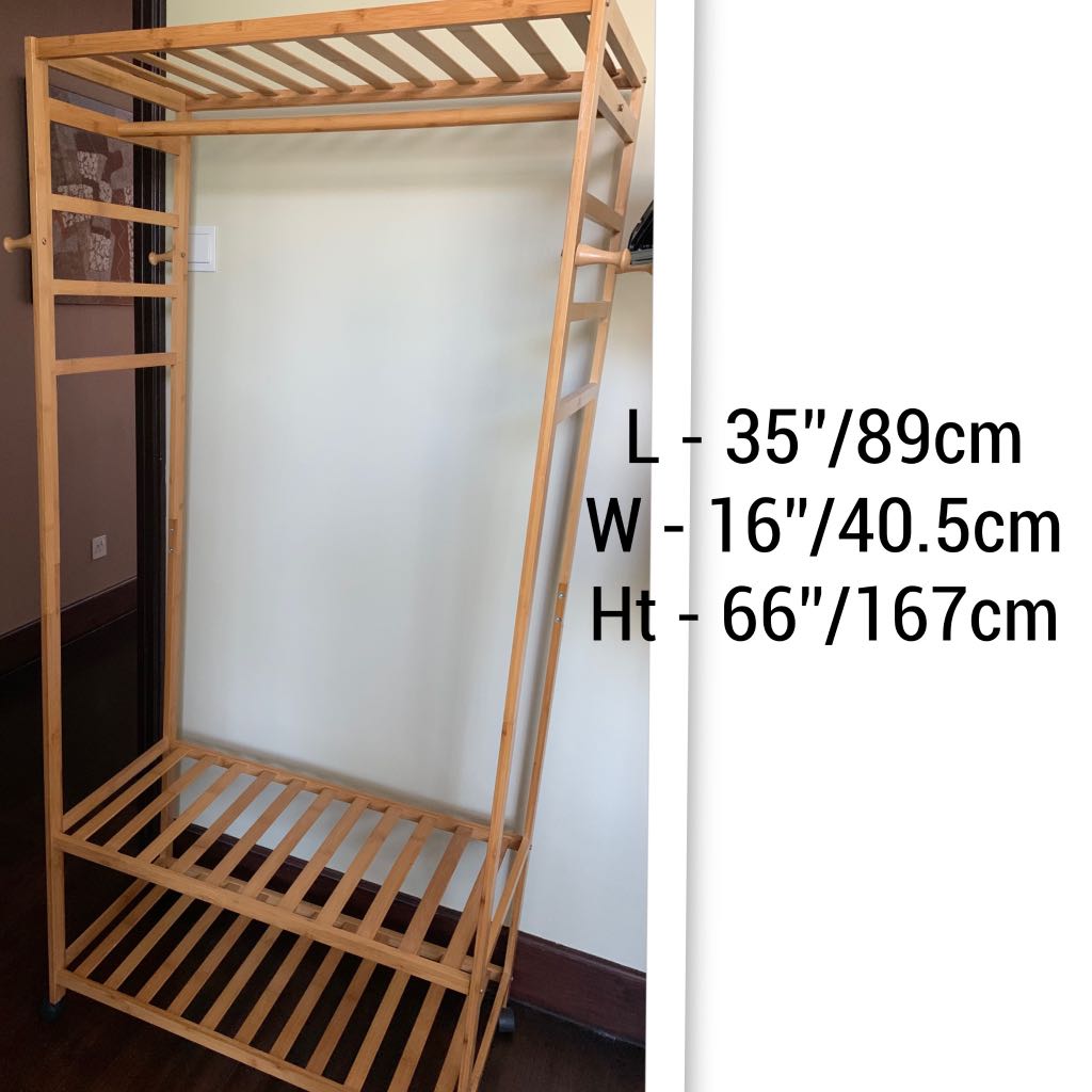 Wooden Hanging Clothes Rack, Furniture & Home Living, Furniture ...