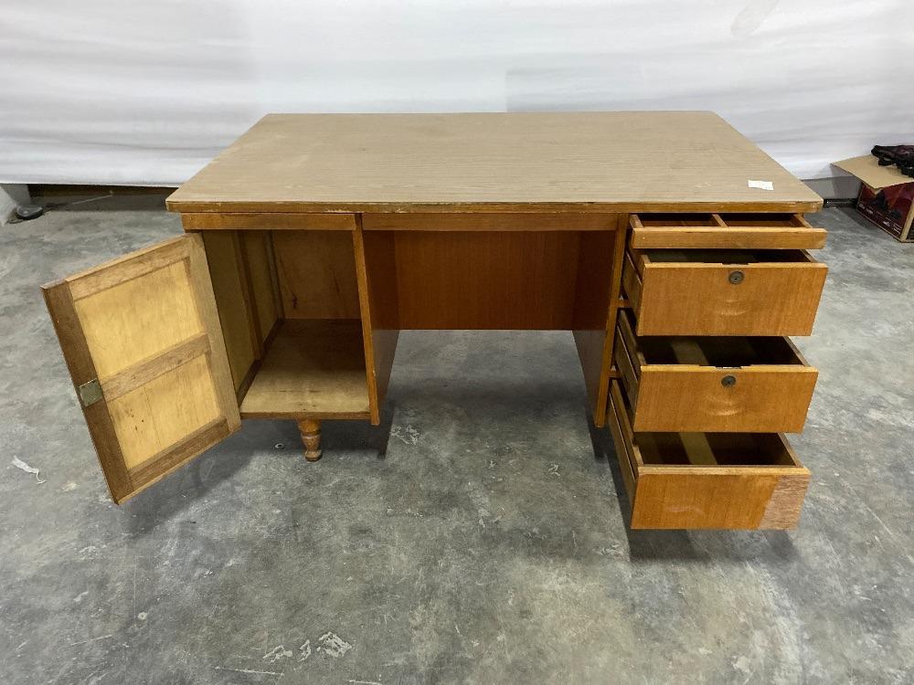 Wooden Working Table with Drawers Brown Colour / Meja Kerja Kayu dengan ...