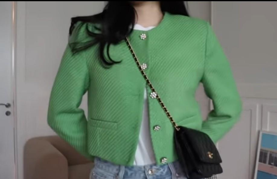 NETT ZARA green outer blazer spring summer hijau jacket jaket pomelo ...