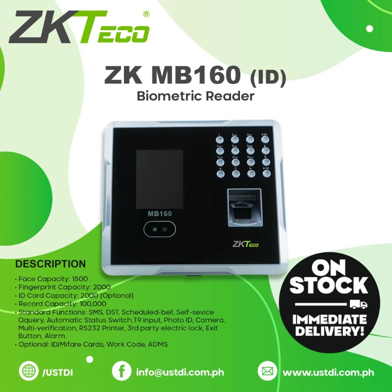 ZKTeco ZK MB160 (ID), Furniture & Home Living, Security & Locks, Other ...