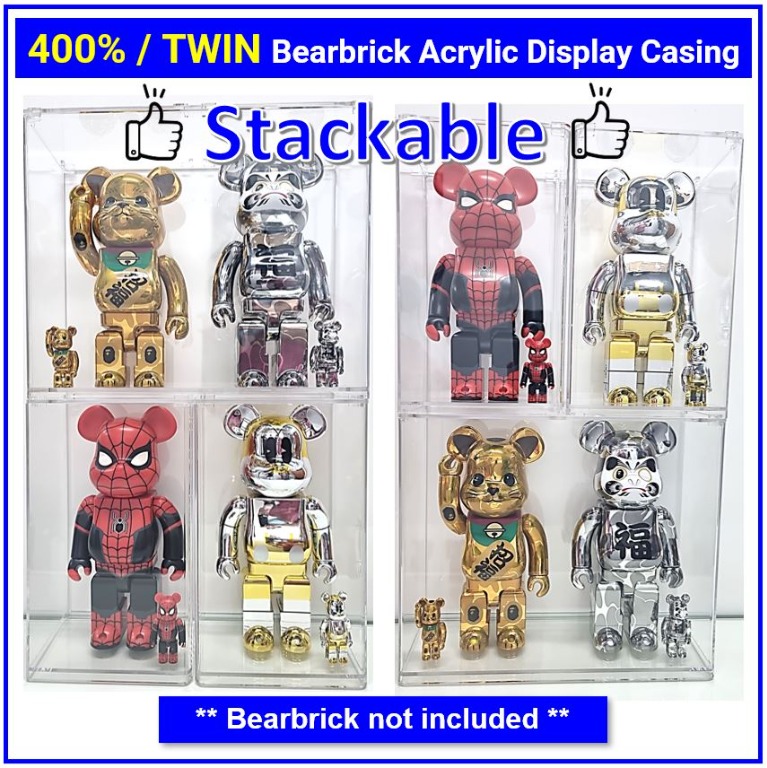 400% or Twin Bearbrick Box Premium Acrylic Display Box (SG READY STOCK ...