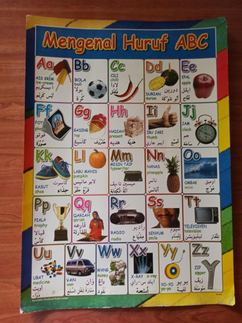 8pcs Malay English Learning Charts, Hobbies & Toys, Stationery & Craft ...