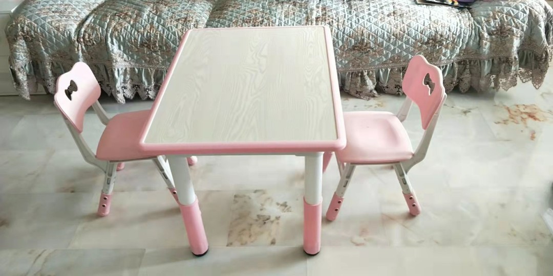 Adjustable height multi purpose writing table n 2 chairs, Babies & Kids ...