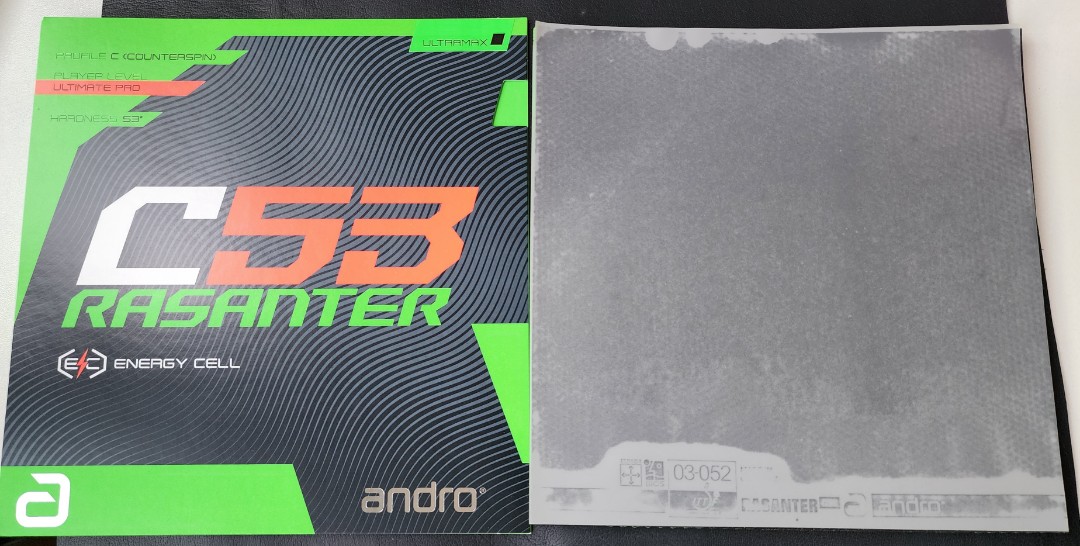 Andro Rasanter C53 ( C - Counter Spin) - Discounted Price for Brand New ...