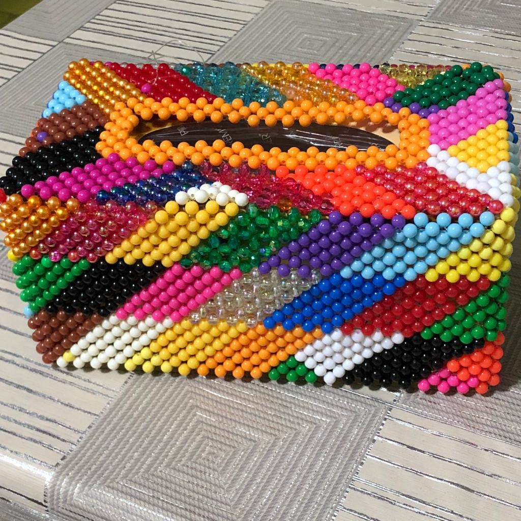 Beaded Handmade Tissue Box Cover, Hobbies & Toys, Stationery & Craft ...