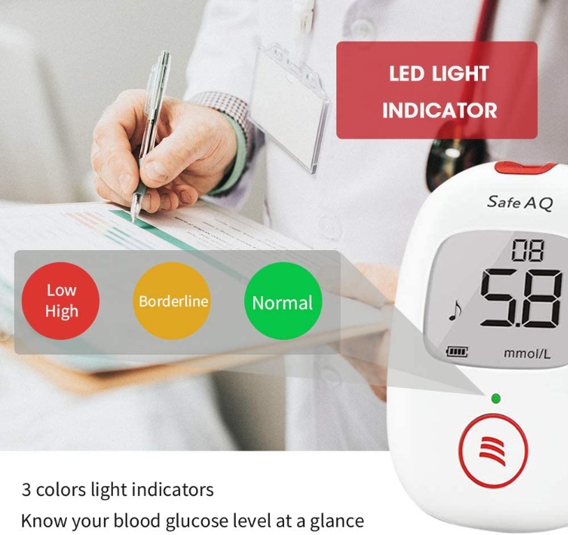 "Blood Glucose Monitor, Sinocare Safe AQ Voice Diabetes Test Kit ...
