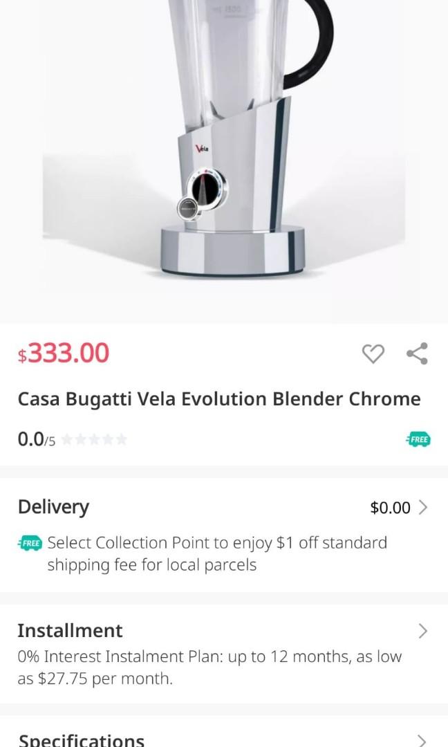 Bugatti Vela Evolution Blender 1.5L ( 600W ) Display Set, TV & Home Appliances, Kitchen ...