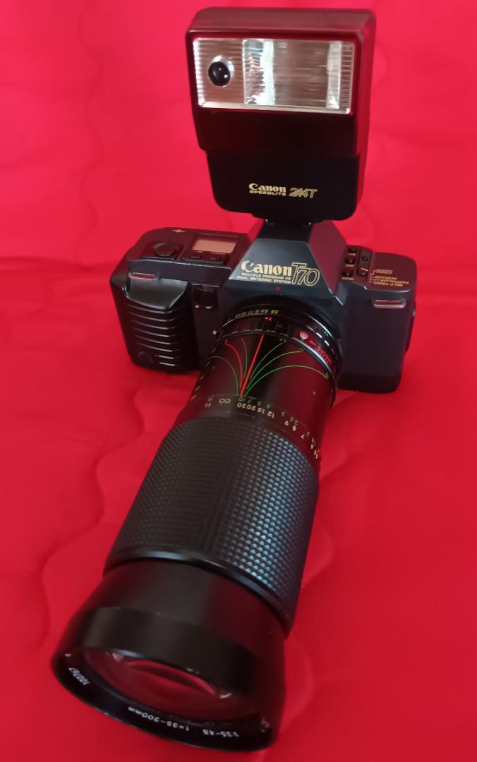 Canon T70 Film Camera with Lens and Accessories, Photography, Cameras ...