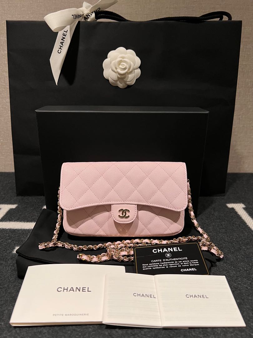 Chanel wallet on chain vanity pink caviar, Luxury, Bags & Wallets on ...