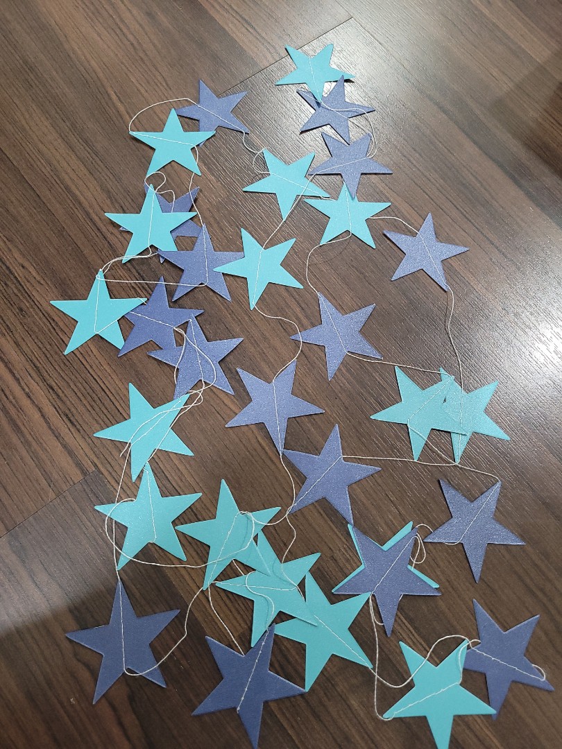 Decorative Dangling Blue Stars, Hobbies & Toys, Stationery & Craft ...