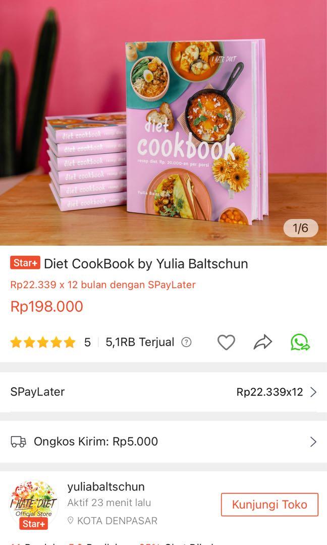DIET COOKBOOK YULIA BALTSCHUN, Buku & Alat Tulis, Buku di Carousell