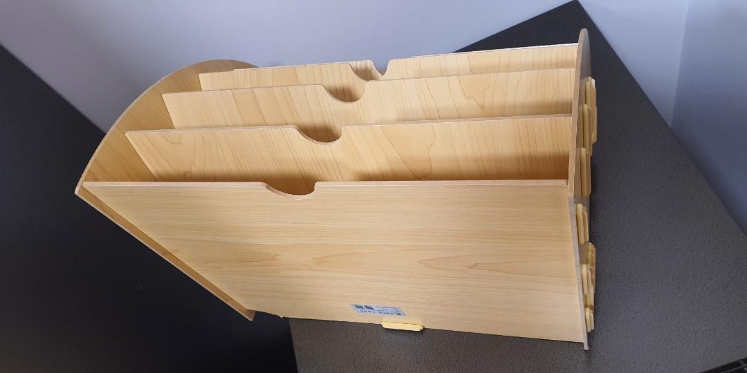 A4 Document Paper Rack Shelf Sort Organizer Wooden, Furniture & Home ...