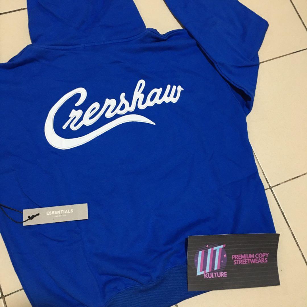 Essentials x Crenshaw Blue Hoodie, Men's Fashion, Tops & Sets, Hoodies ...