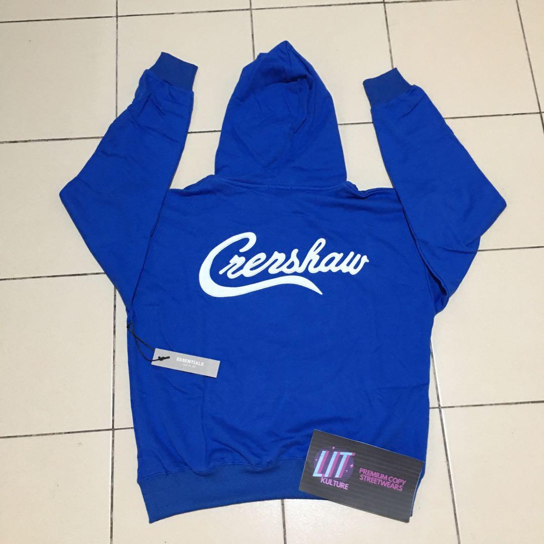 Essentials x Crenshaw Blue Hoodie, Men's Fashion, Tops & Sets, Hoodies ...