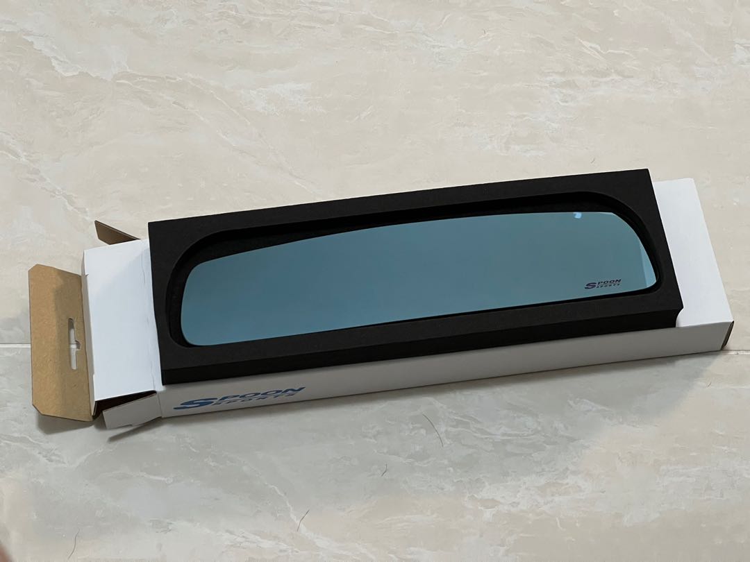 全新 FK7/FK8 Spoon Sports Blue Wide Rear View Mirror 藍鏡 倒後鏡, 汽車配件, 改裝、內外 ...