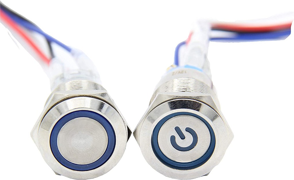 "Geekworm 5V Metal Push Button Switch Latching Self-Locking/Momentary ...