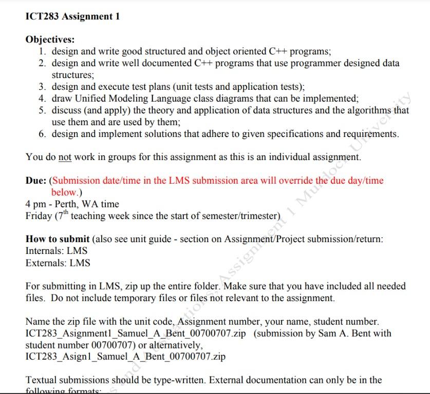 ICT283 Data Structures and Abstractions 2022 (Murdoch), Business ...