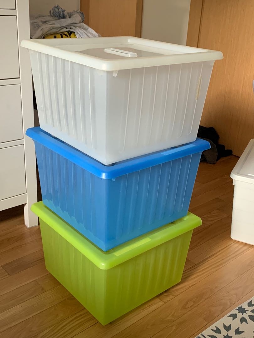 IKEA stackable boxes with lids - 3, Furniture & Home Living, Furniture ...