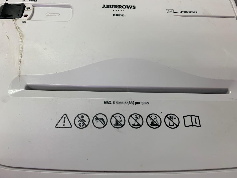 J.Burrows Large Paper Shredder, Computers & Tech, Office & Business ...