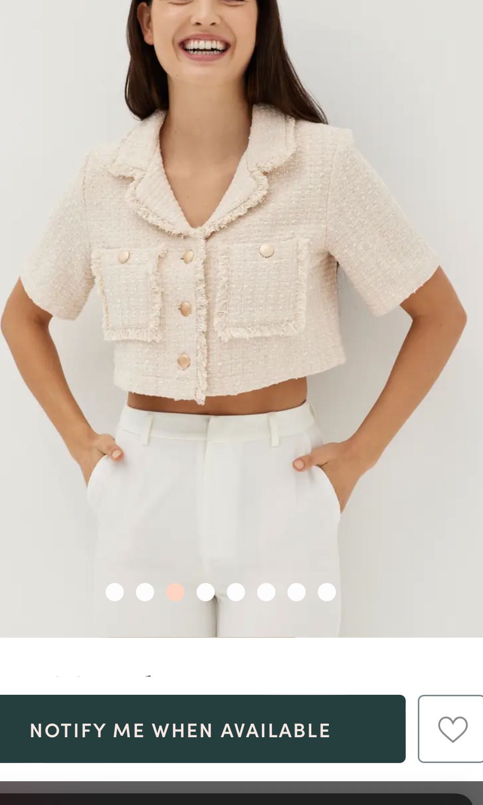 LB Lannie Tweed Crop Outer Top Love Bonito, Women's Fashion, Tops ...