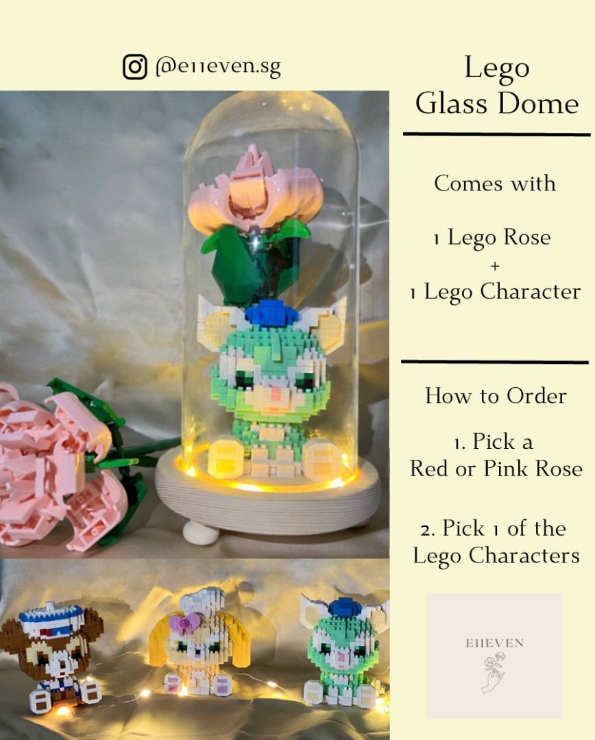 Lego Rose Glass Dome set, Furniture & Home Living, Home Decor ...