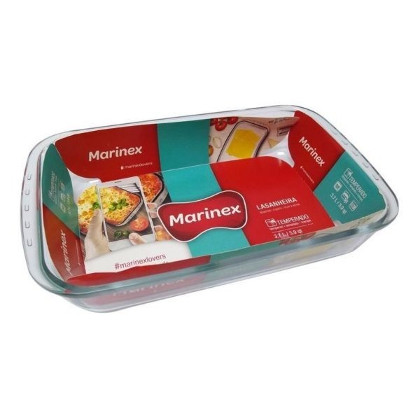Marinex Rectangular Baking Dish 3.7l and Fluted Glass Pie Dish ...
