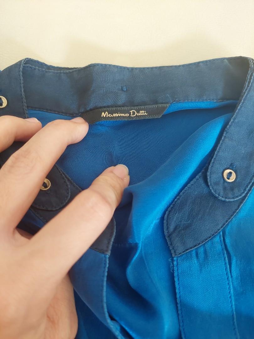 Massimo dutti top satin, Fesyen Wanita, Pakaian Wanita, Atasan di Carousell