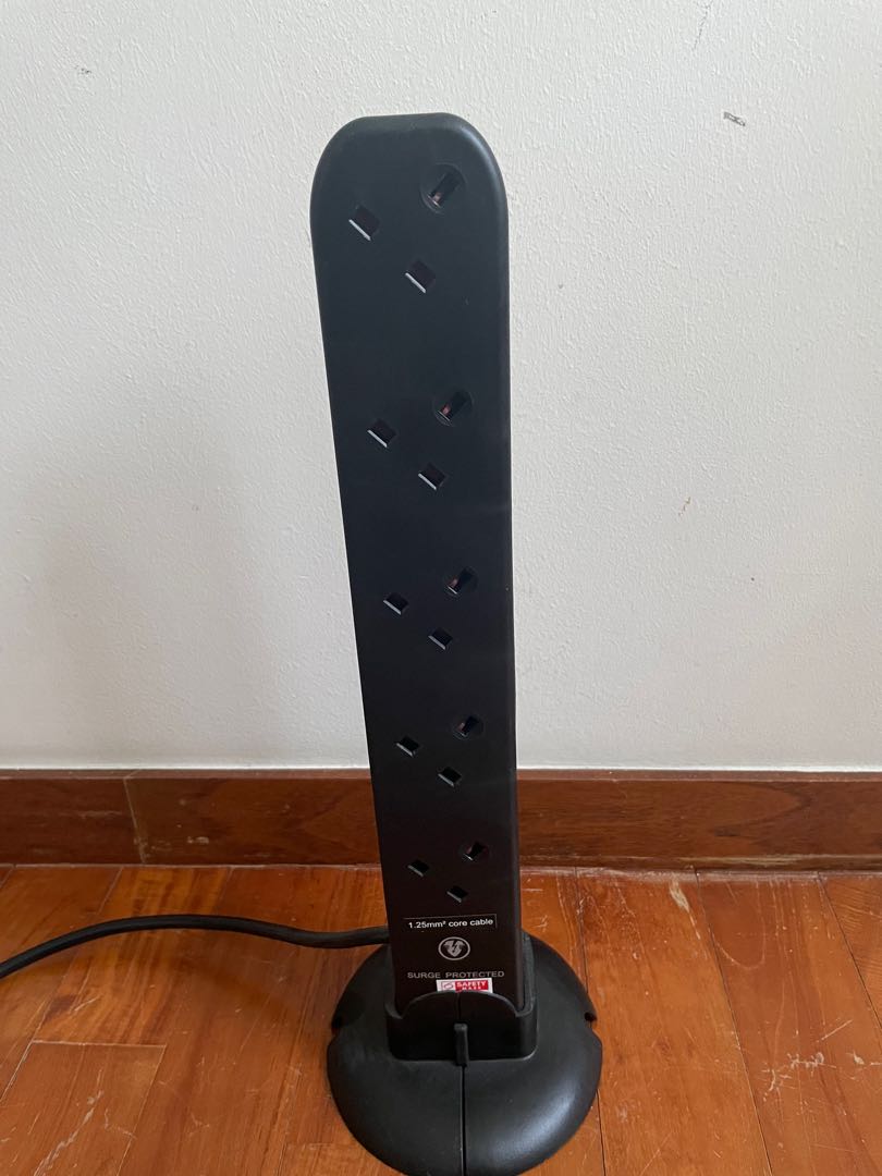 Masterplug SRGU102B-MPA Surge USB Tower Extension Lead, Matt Black, TV ...