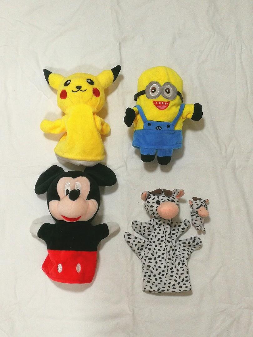 Mickey, Pikachu, Minion & Cow Hand Puppet, Babies & Kids, Infant ...