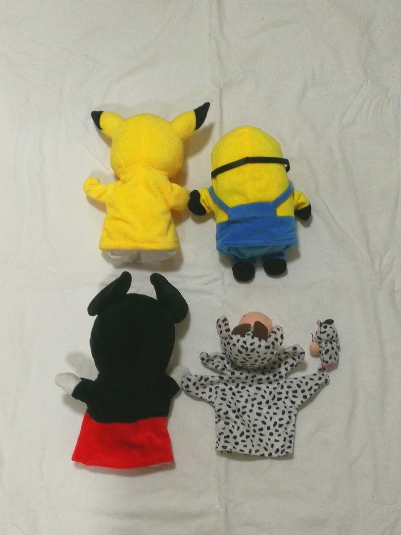 Mickey, Pikachu, Minion & Cow Hand Puppet, Babies & Kids, Infant ...