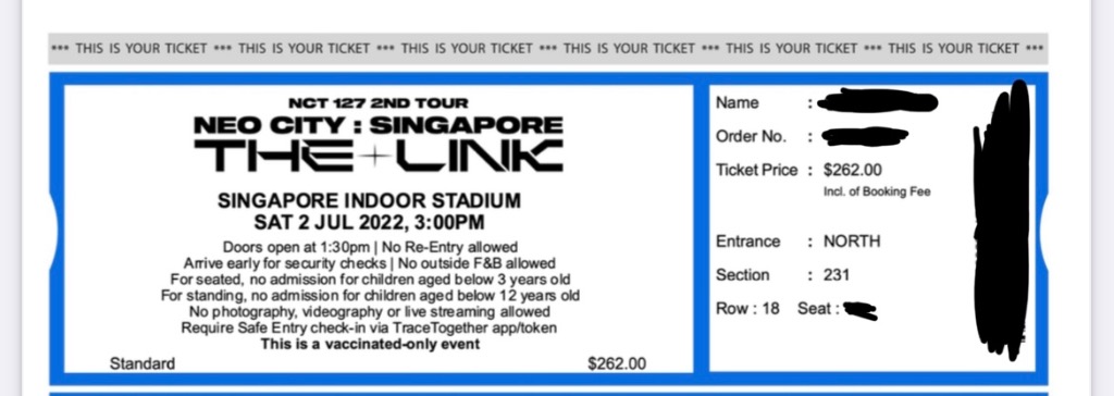 NCT 127 Ticket Singapore jul 2, Tickets & Vouchers, Event Tickets on ...