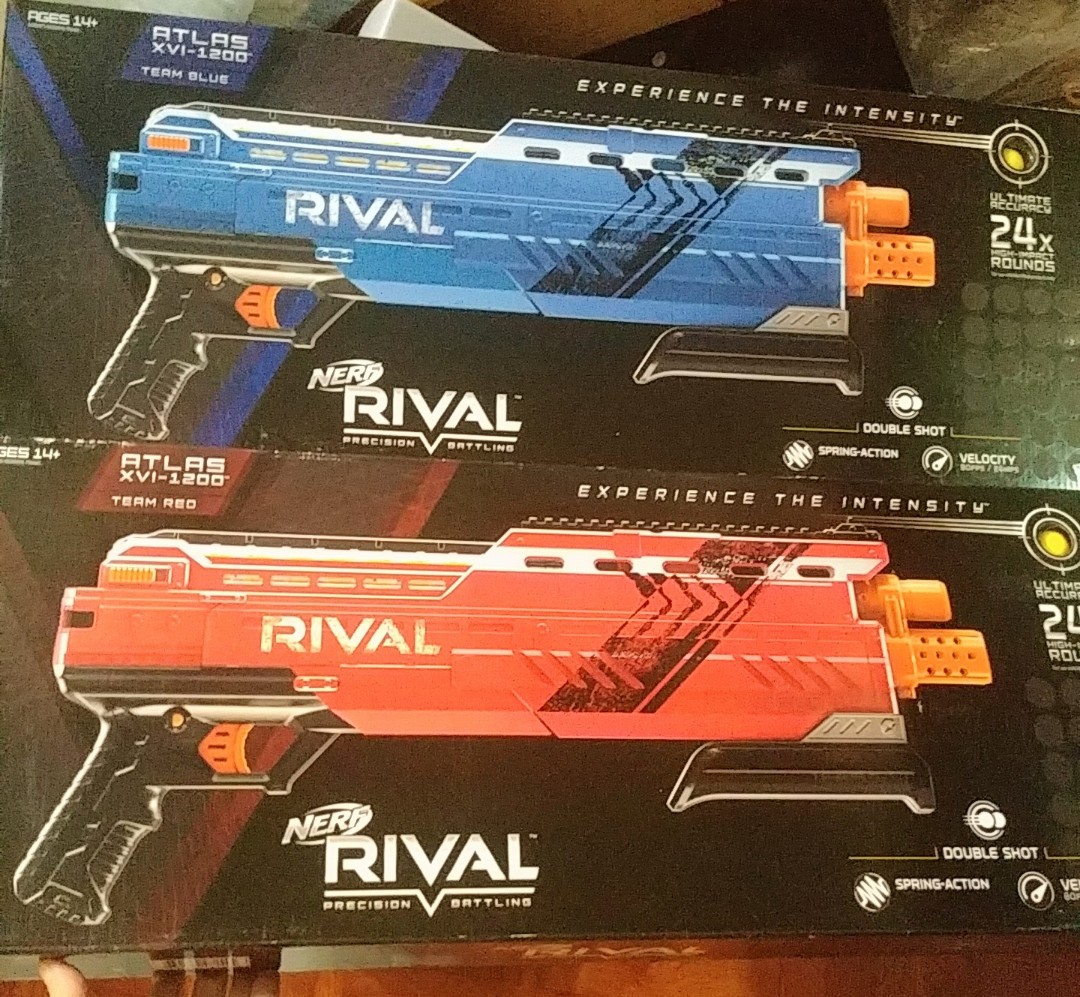 NERF Rival Atlas Xvi-1200 Blaster team Blue / Red toy gun new, 興趣及遊戲 ...