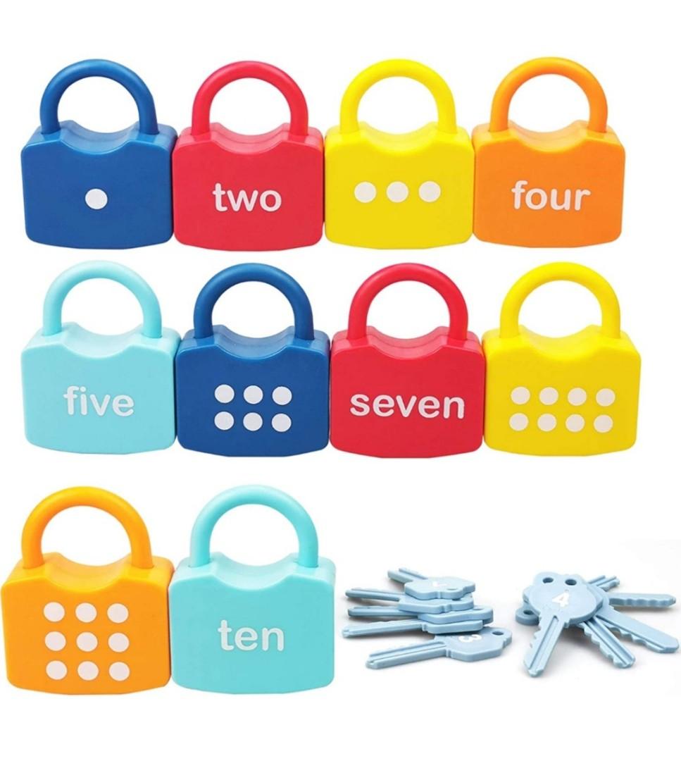 Numbers Educational Learning Lock Keys - Locks Matching Montessori Toys ...