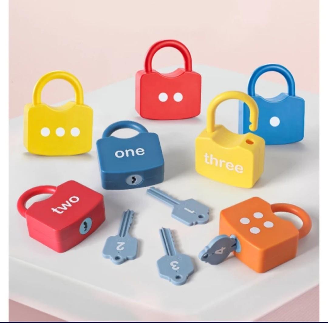 Numbers Educational Learning Lock Keys - Locks Matching Montessori Toys ...