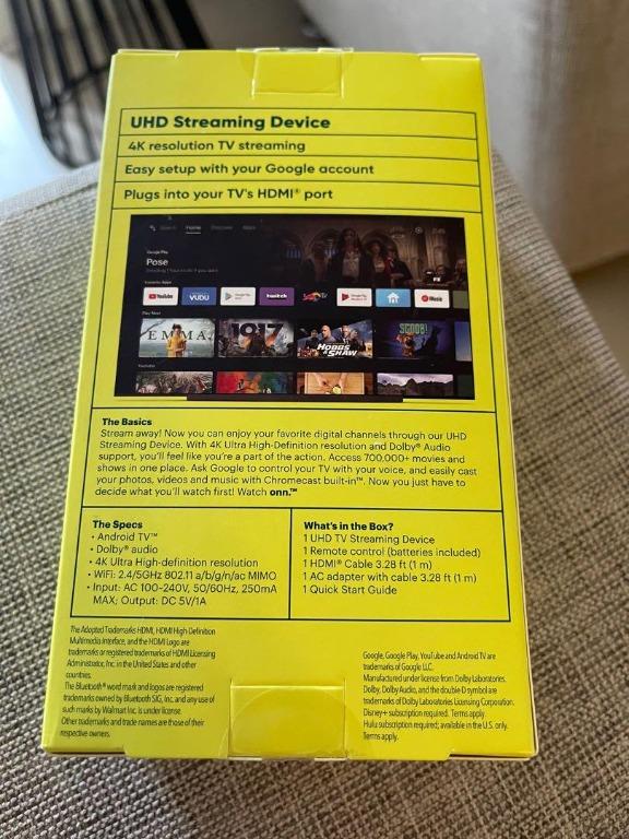 Onn Watch Android TV with built-in Chromecast 4K HDR, TV & Home ...