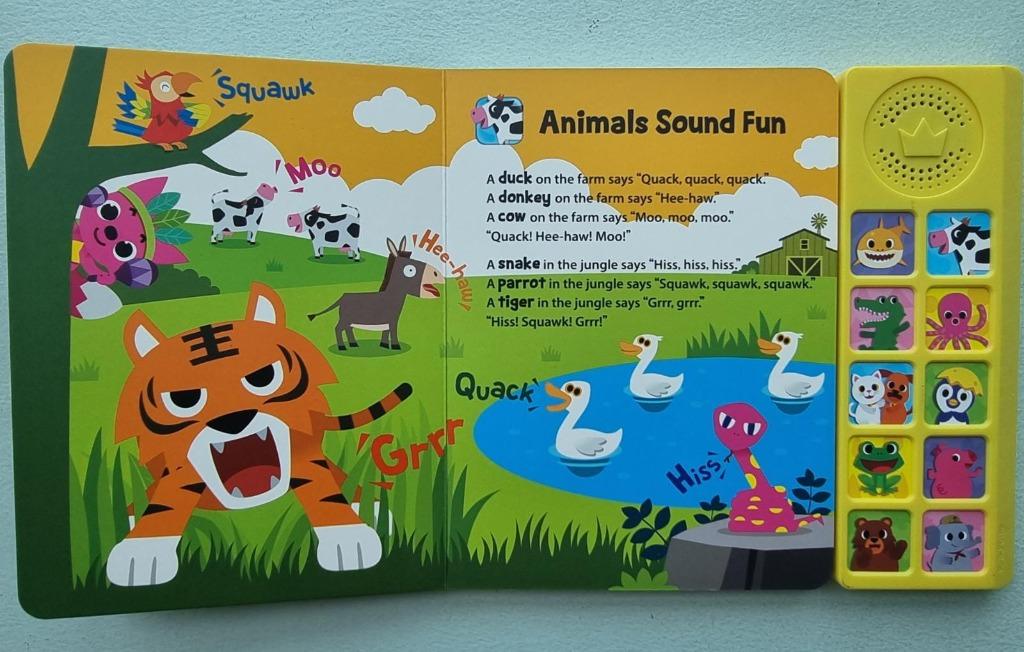 Pinkfong BabyShark Official Animal Songs Sound Book (ENG), Hobbies ...