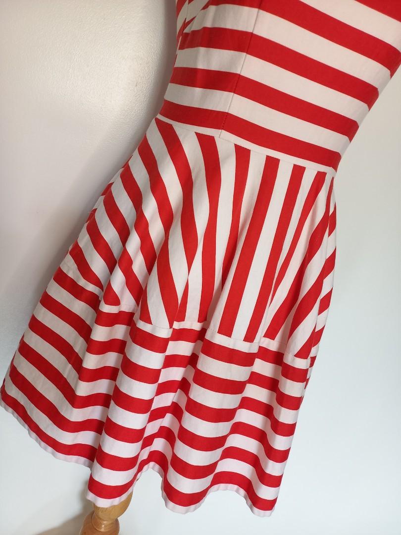 Red stripe mini dress girly glam look, Women's Fashion, Dresses & Sets ...