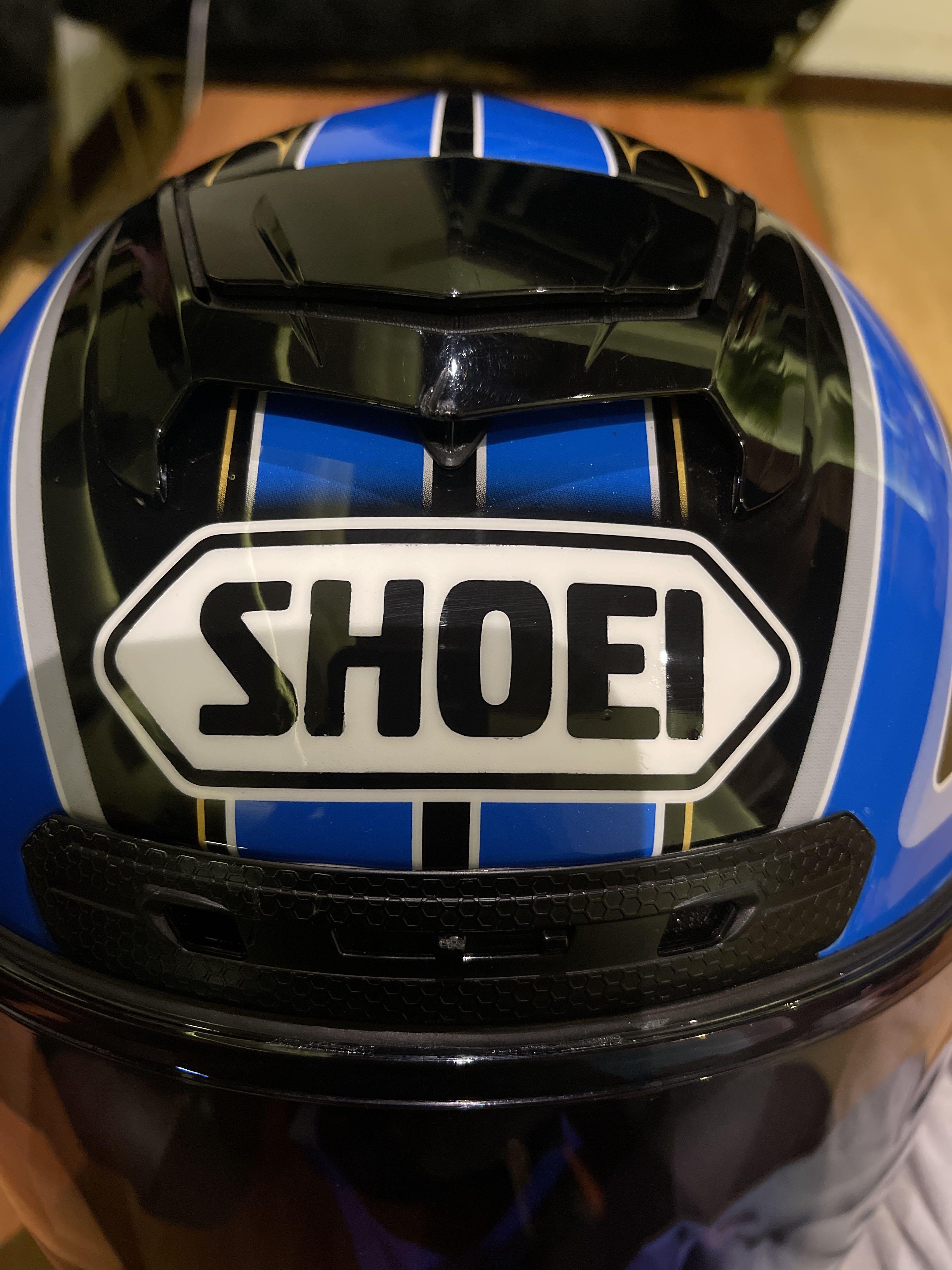 Shoei JForce 4 briller blue, Motorcycles, Motorcycle Apparel on Carousell