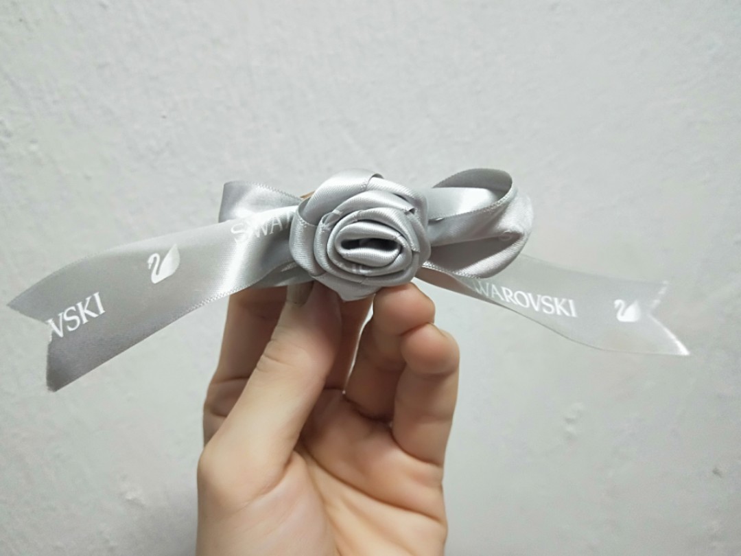 Swarovski Grey Ribbon Bow, Everything Else on Carousell