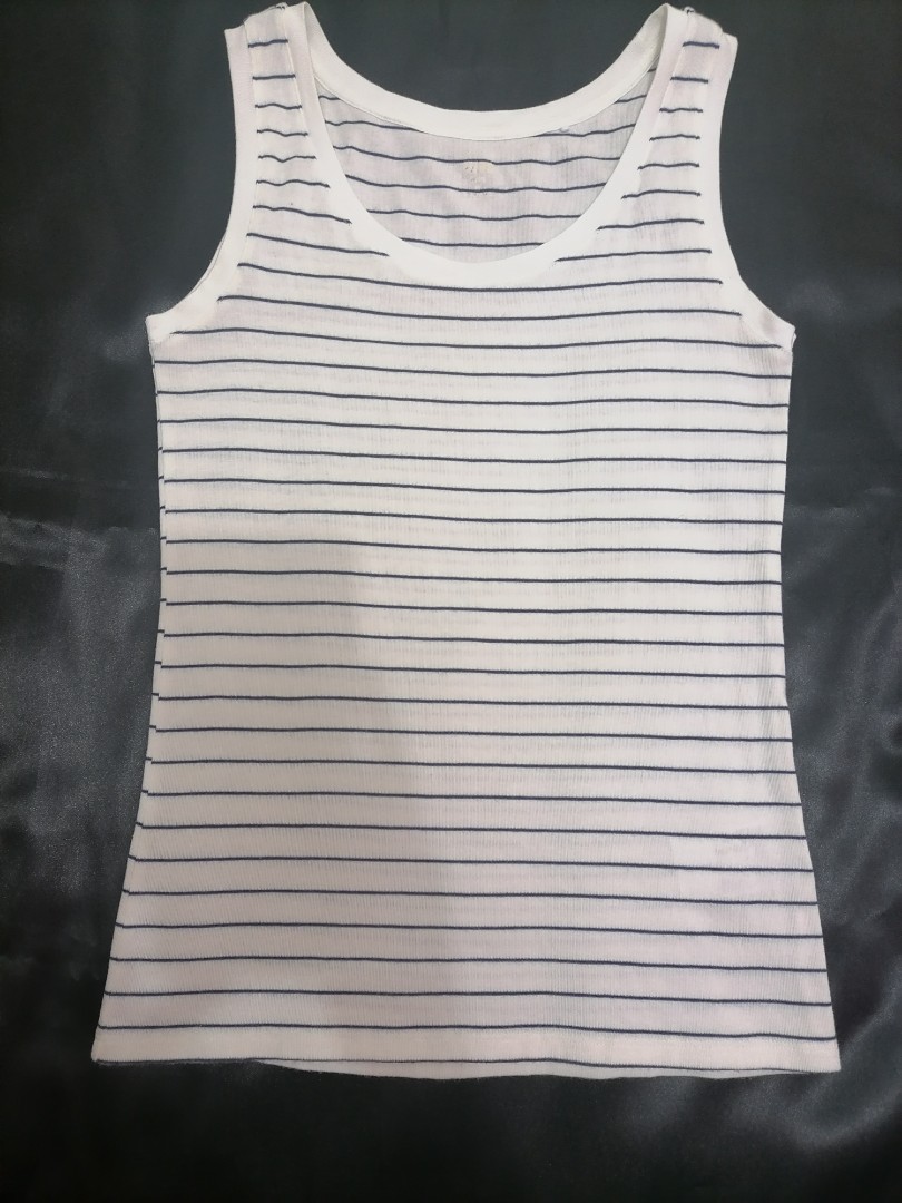 Uniqlo Striped Sando, Women's Fashion, Tops, Sleeveless on Carousell