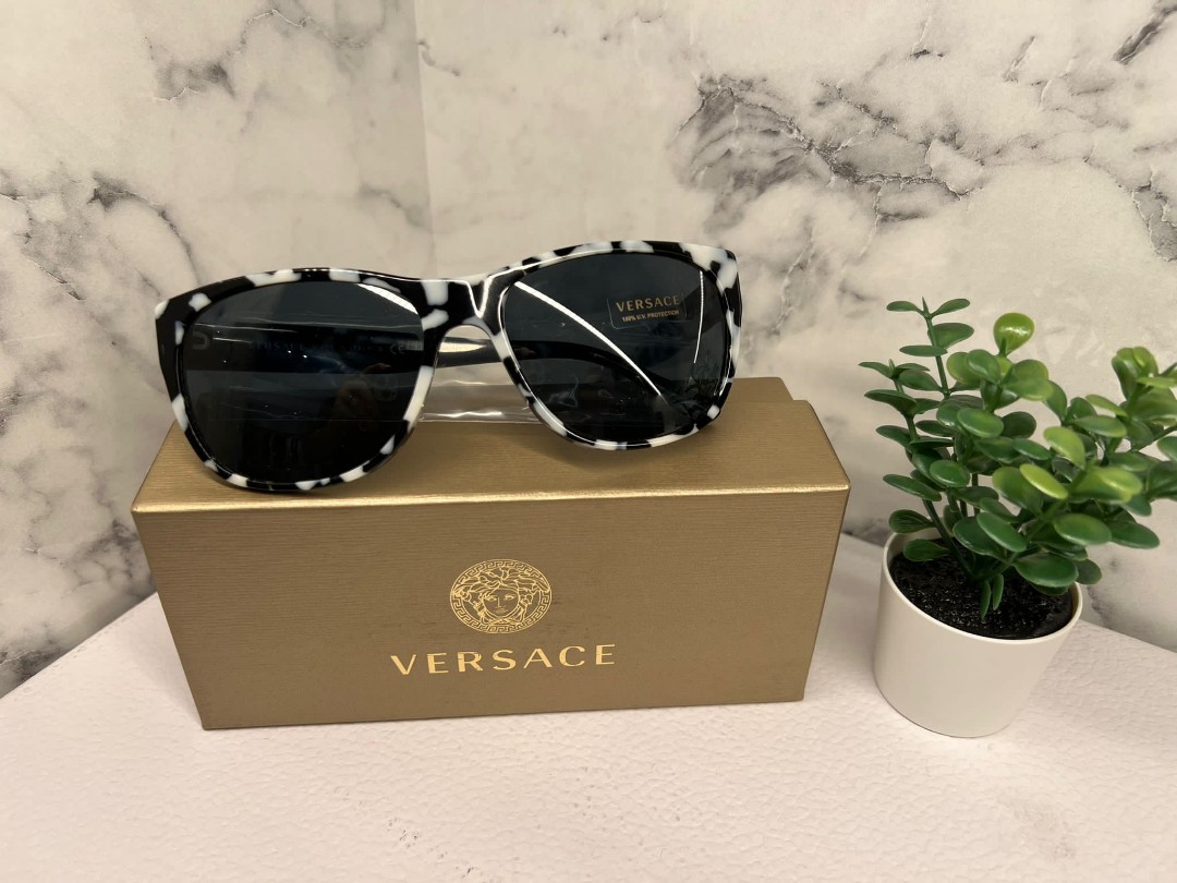 Versace Marble Rims (Dark Grey Lens), Luxury, Accessories on Carousell