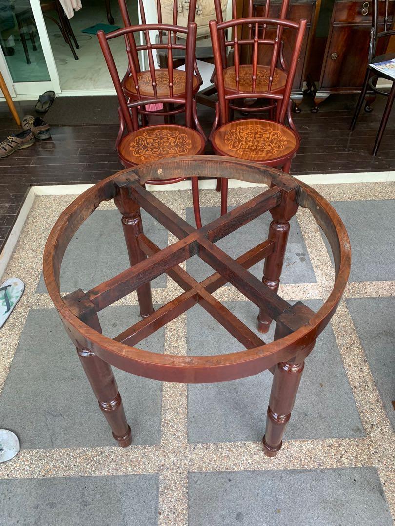 Vintage 2.5ft Kopitiam marble table, Furniture & Home Living, Furniture ...