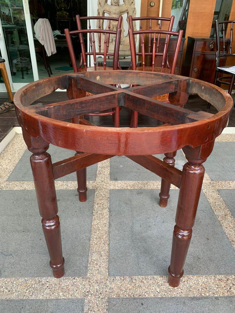 Vintage 2.5ft Kopitiam marble table, Furniture & Home Living, Furniture ...