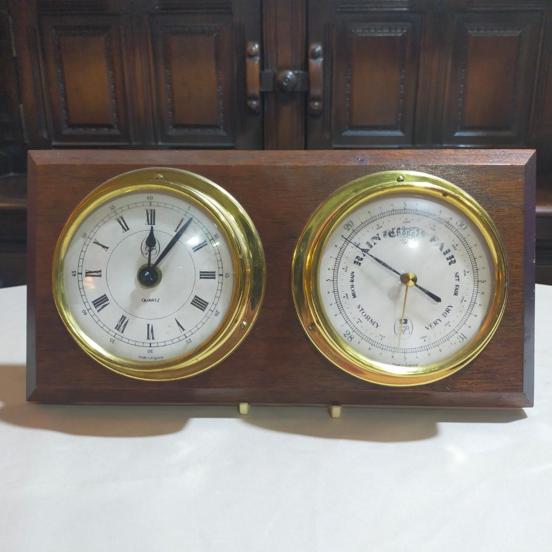 Vintage UK 'GB' Brand Barometer and Clock, Hobbies & Toys, Collectibles ...