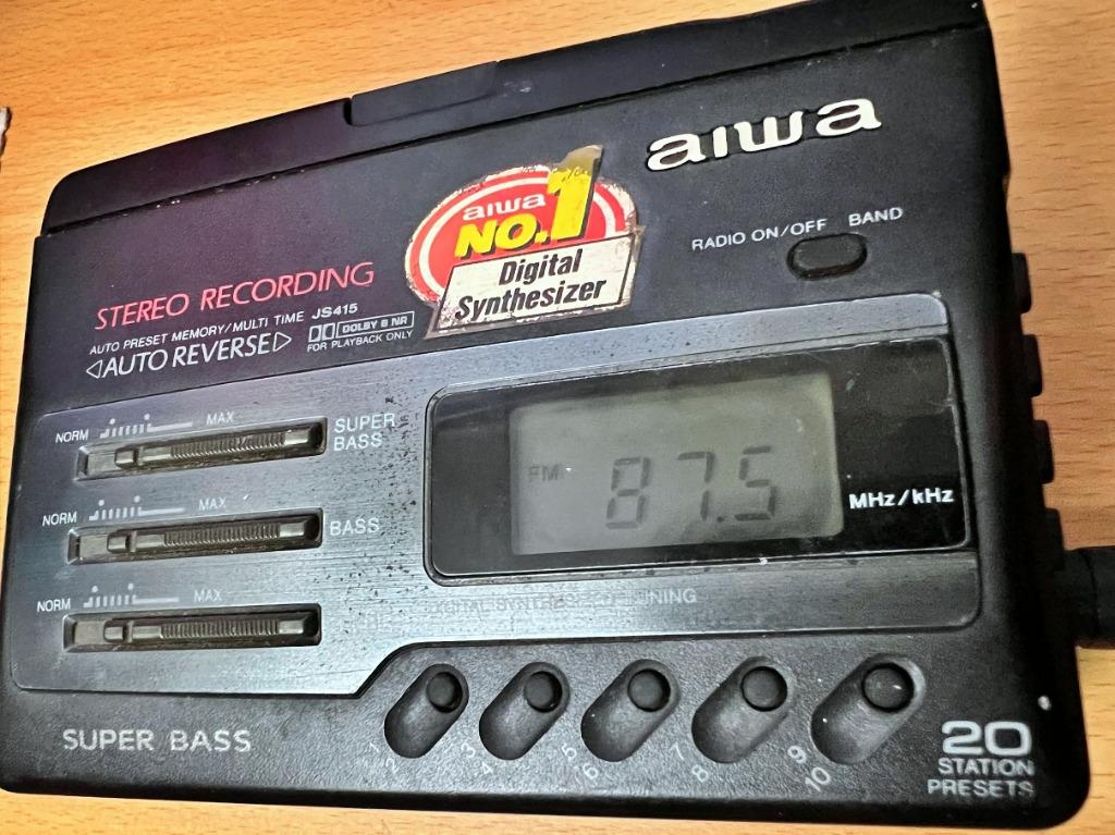 aiwa HS-JS415 卡式 隨身聽 電台 收音機 1994年 零件機 Stereo Radio Cassette Recorder ...
