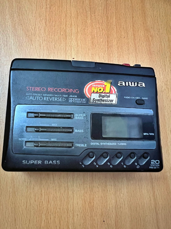 aiwa HS-JS415 卡式 隨身聽 電台 收音機 1994年 零件機 Stereo Radio Cassette Recorder ...
