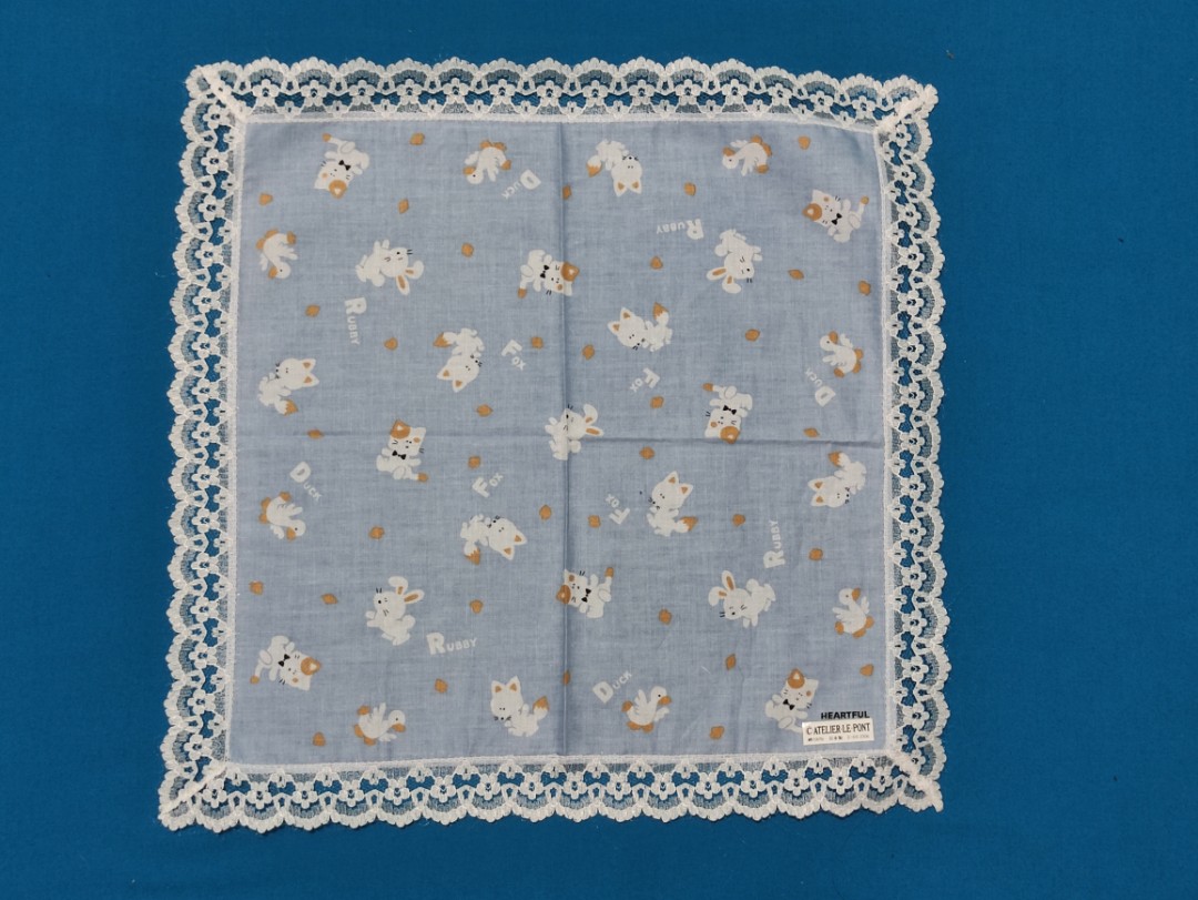 Animal Print Design Handkerchief Hanky Panyo with Lace Border, Women's Fashion, Watches ...